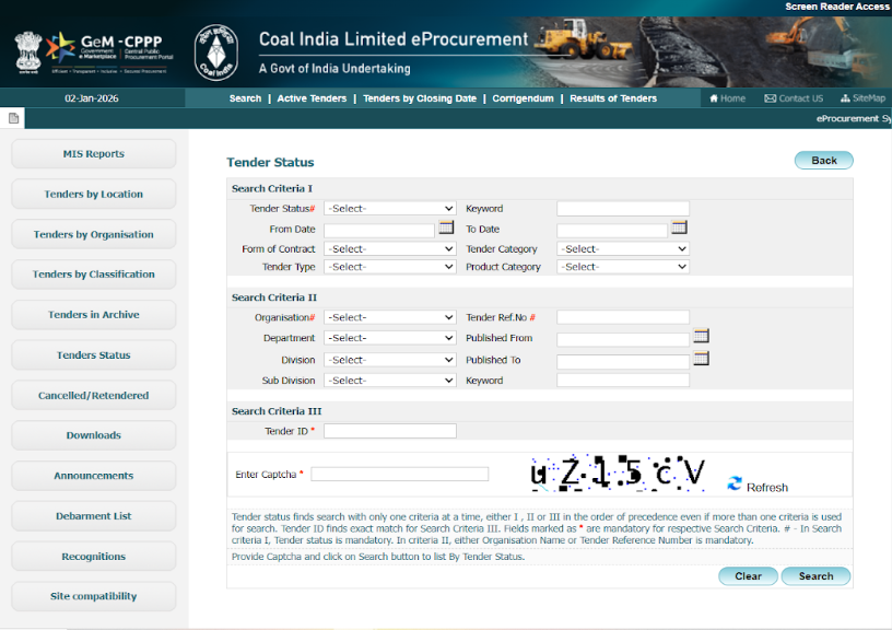 Latest Coal India Tender 2026 (CIL) – Deadline, Opening Dates and ...