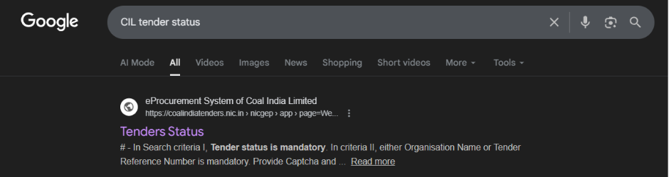 Latest Coal India Tender 2026 (CIL) – Deadline, Opening Dates and ...